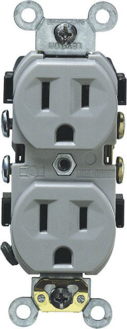 GorgeousGlow 0CR15-0GS Commercial Outlet Duplex Receptacle Gray – Home ...